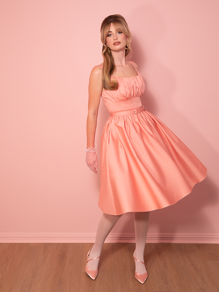 Ingenue Swing Dress in Blush Pink | Retro Style Dresses – Vixen by ...