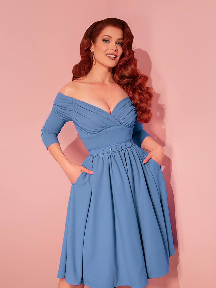 Starlet Swing Dress in Baby Blue| Retro Dress – Vixen by Micheline Pitt