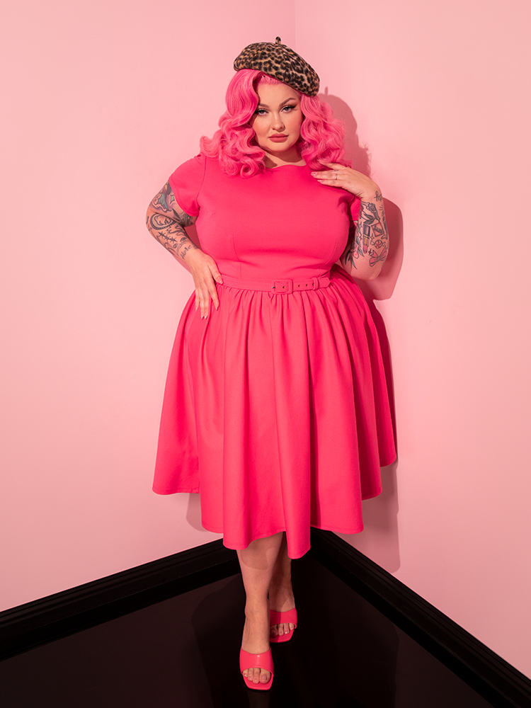 Avon Swing Dress in Candy Pink | Retro Style Dresses – Vixen by Micheline Pitt