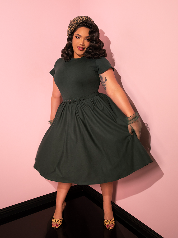 Avon Swing Dress in Hunter Green | Retro Style Dresses – Vixen by ...