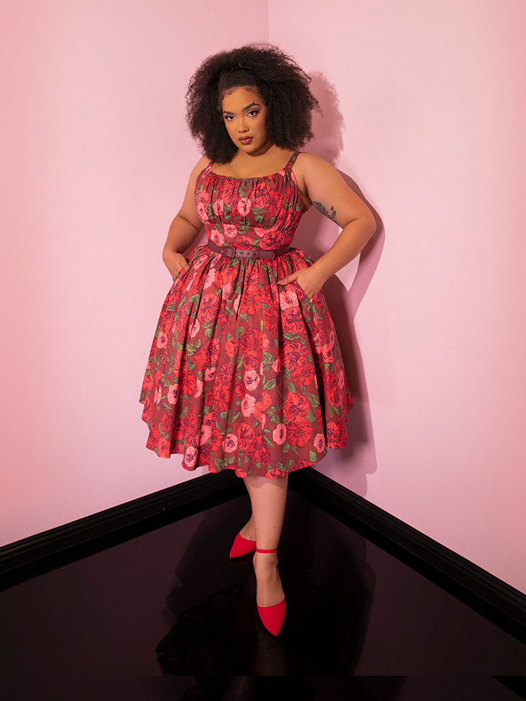 Ingenue Dress in Chocolate Rose Print | Vintage Dresses – Vixen by ...