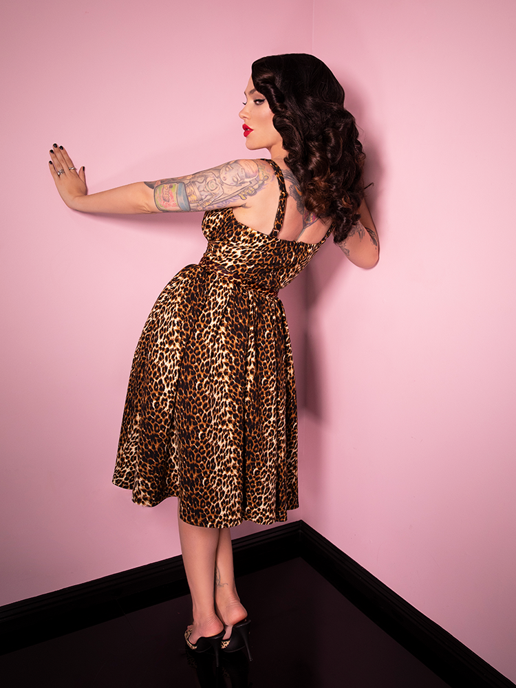 Ingenue Dress in Vintage Leopard Print | Retro Dress – Vixen by ...