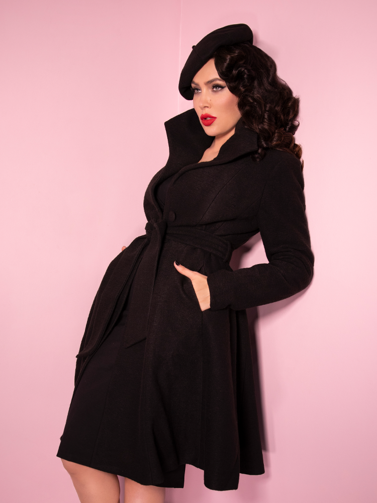 Starlet Swing Coat in Black | Vintage Inspired Clothing – Vixen by ...