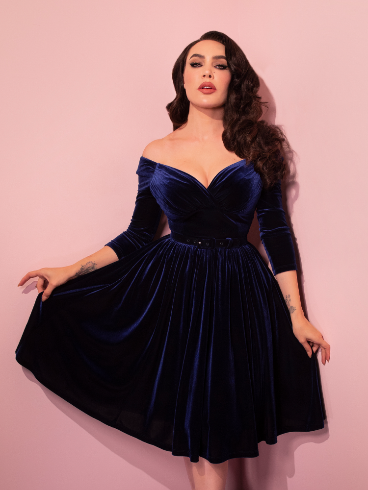 Starlet Swing Dress in Navy | Retro Style Dress – Vixen by Micheline Pitt