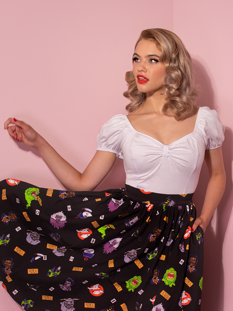 Powder Puff Top in White | Vintage Inspired Clothing – Vixen by ...