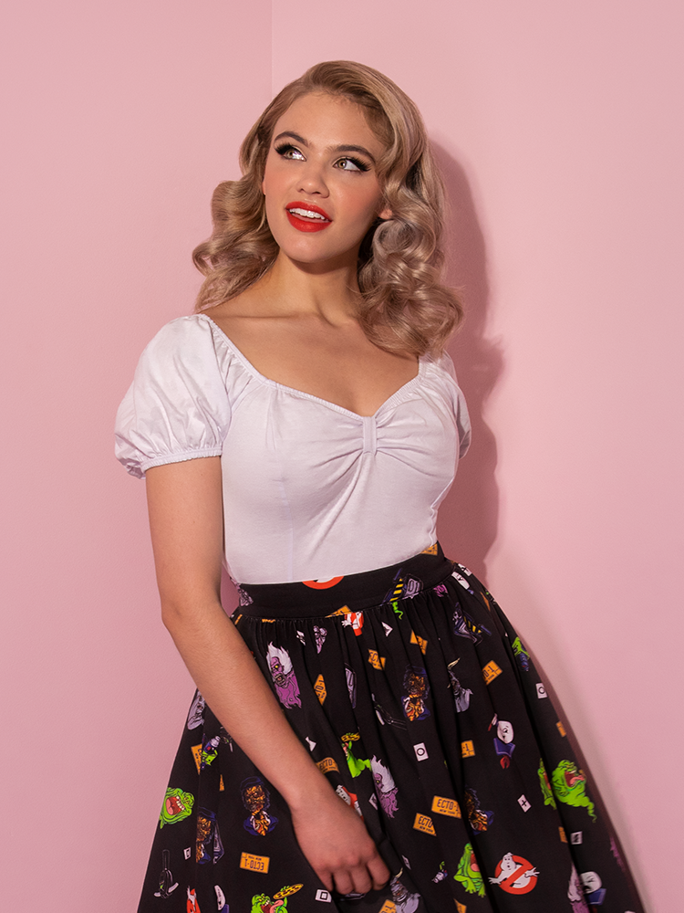 Powder Puff Top in White | Vintage Inspired Clothing – Vixen by ...