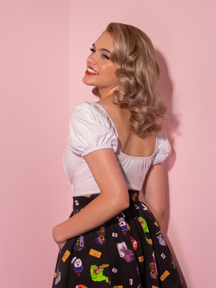 Powder Puff Top in White | Vintage Inspired Clothing – Vixen by ...